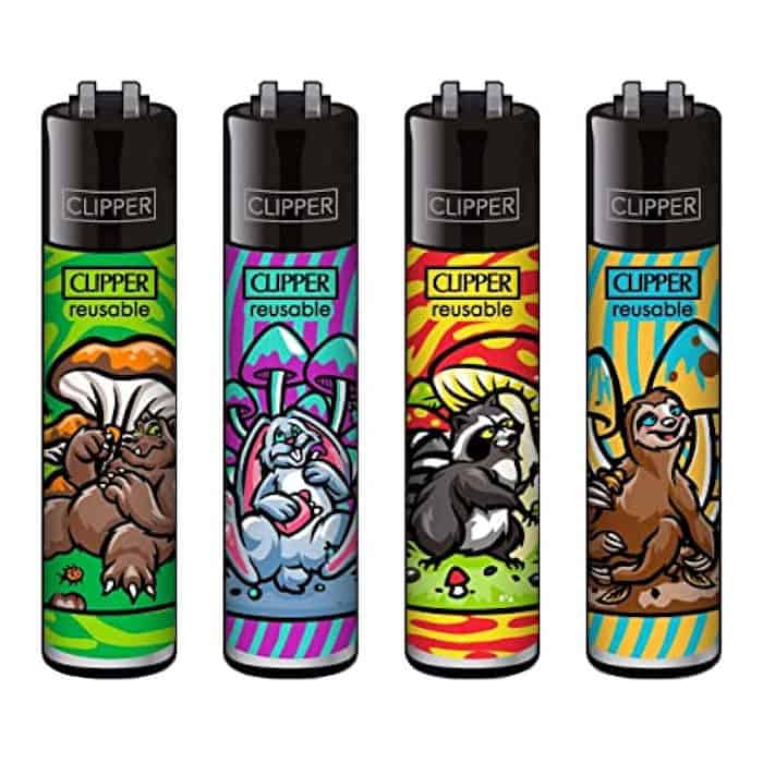 Clipper Classic Large Aanstekers "Shrooms #9" (4 Stuks) - Clickballs.nl